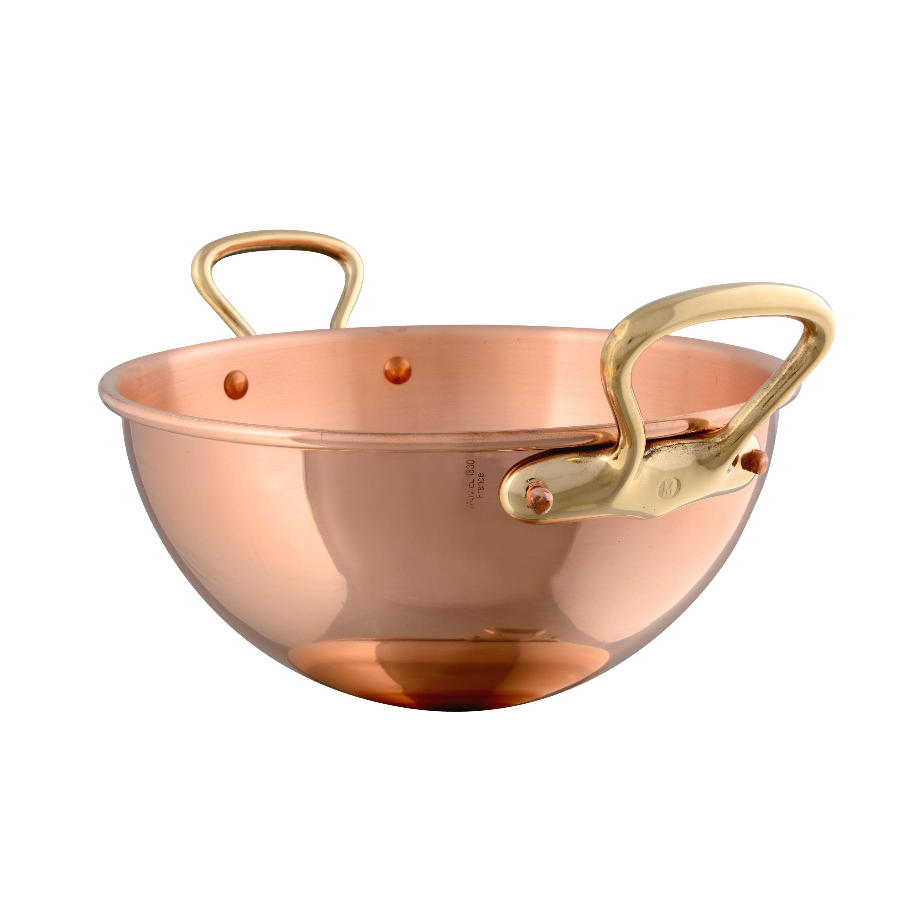 Mauviel M'passion Copper Egg Whites Beating Bowl with Brass Handles, 5 ...