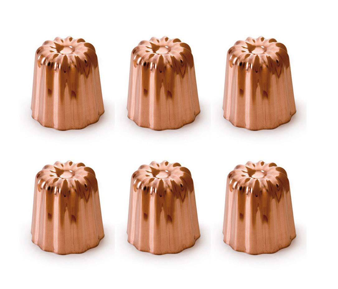 Mauviel M'passion Copper Canele Mold w/Tinned Lined Interior, 6 Units ...