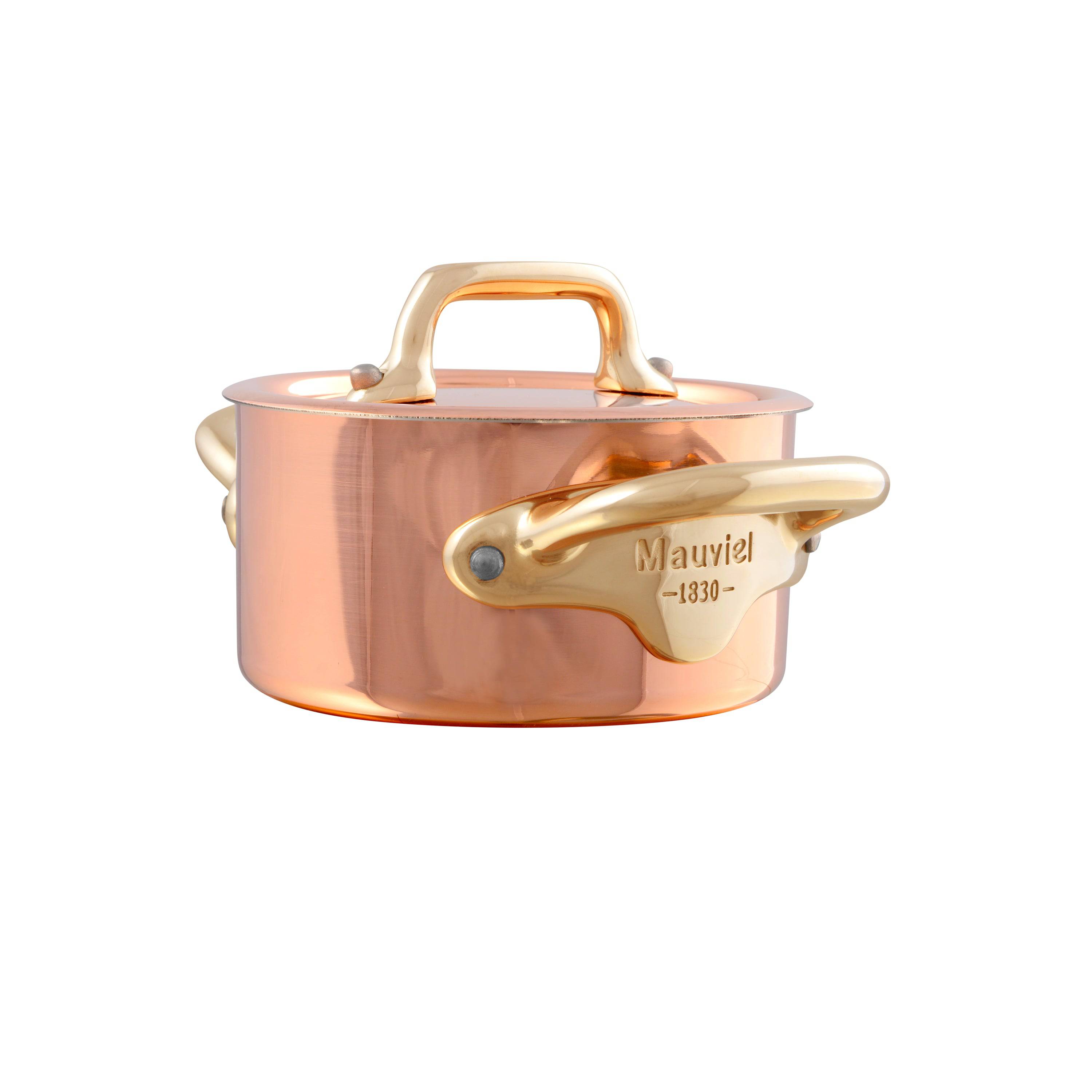Mauviel M'Mini Copper Cocotte With Lid & Bronze Handles, 0.34-qt ...