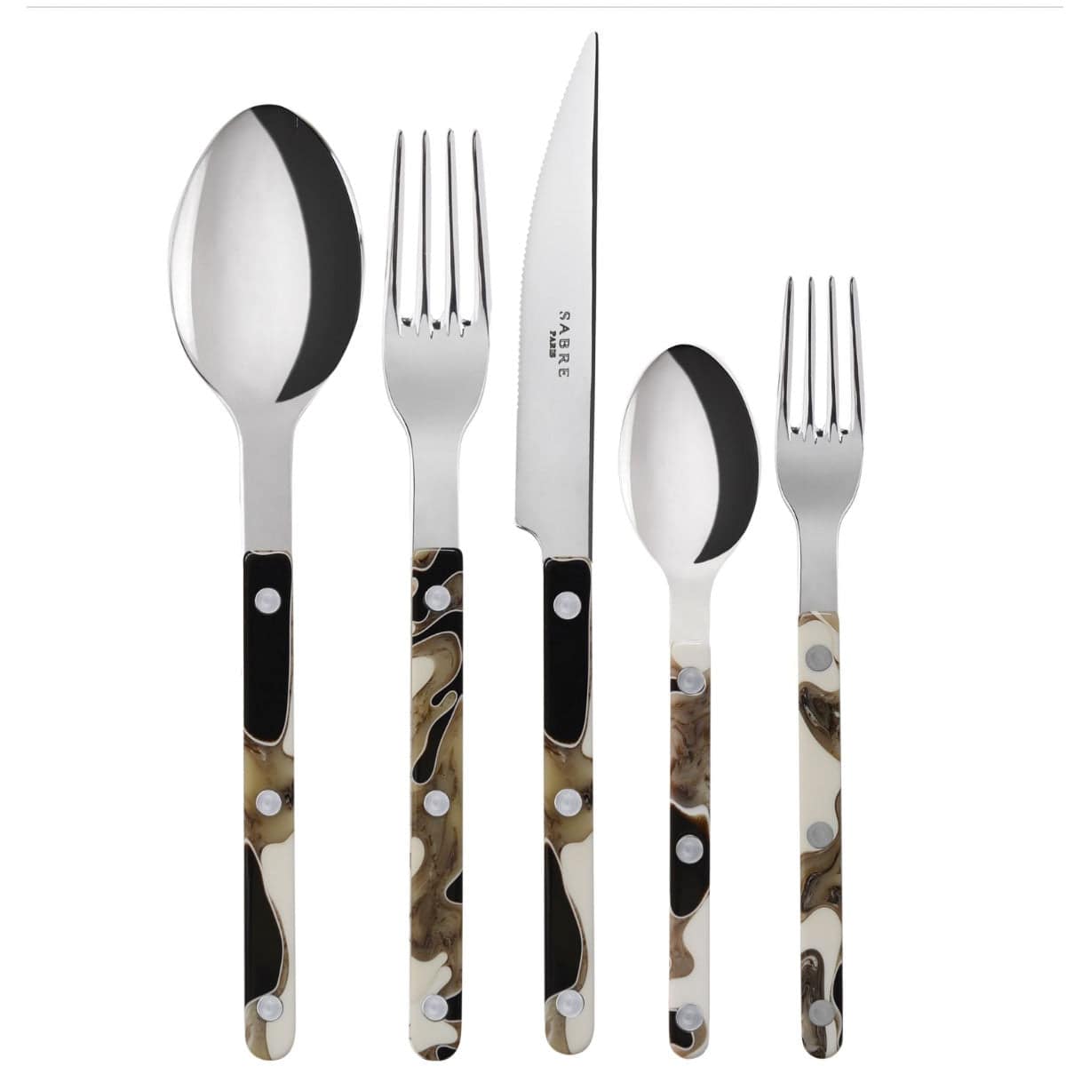 Sabre Bistrot 5-Piece Flatware Set, Dune Black | Kitchen Universe
